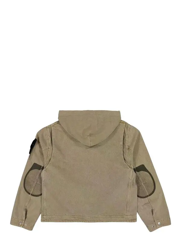 Stone Island Mineral Dyed Cotton Gabardine-tc Hooded Jacket - Neutrals