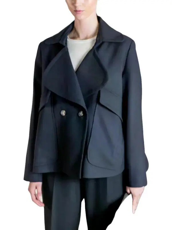PSOPHIA Double-breasted Flared Jacket - Black