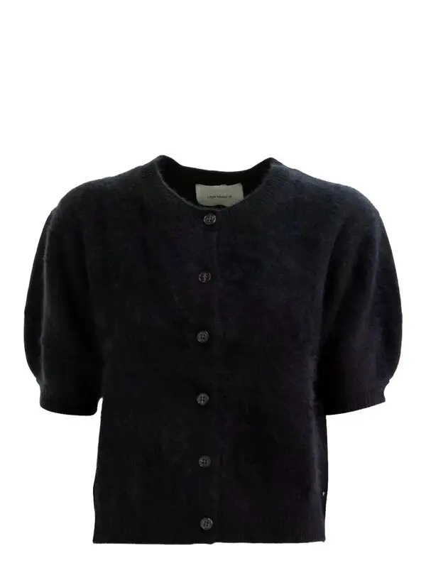 LISA YANG Brushed Puff-sleeve Cardigan - Black