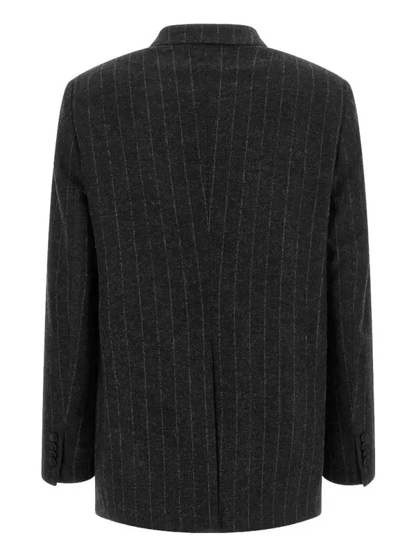 Tagliatore Jasmine Double-breasted Pinstripe Suit Jacket - Grey