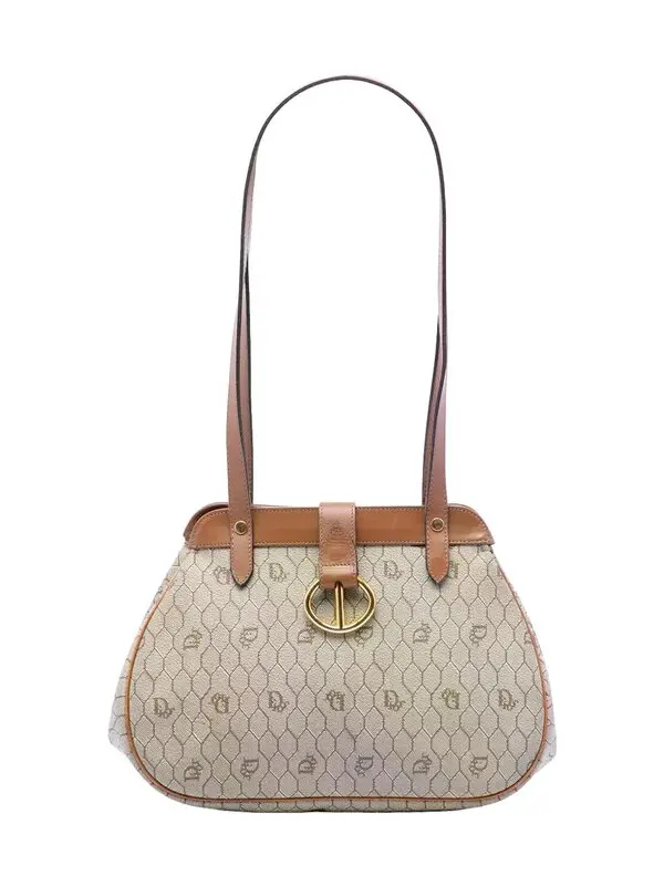 Dior Honeycomb Coated Canvas Shoulder Bag - Neutrals