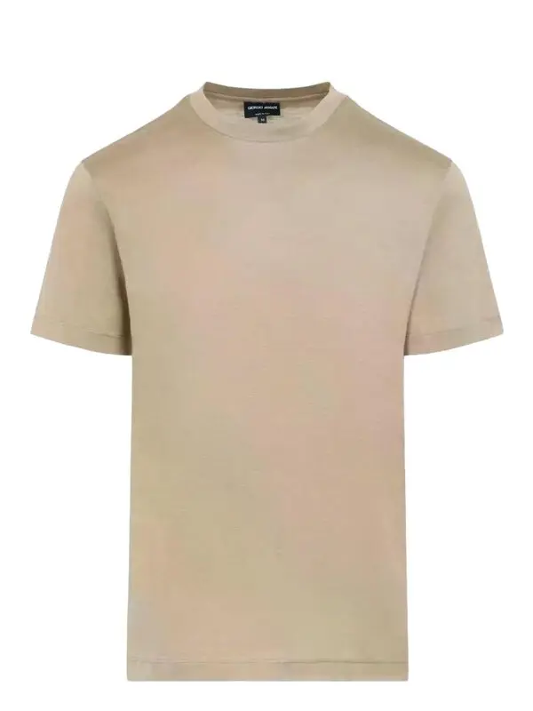 Giorgio Armani Round Neck Silk T-shirt - Neutrals