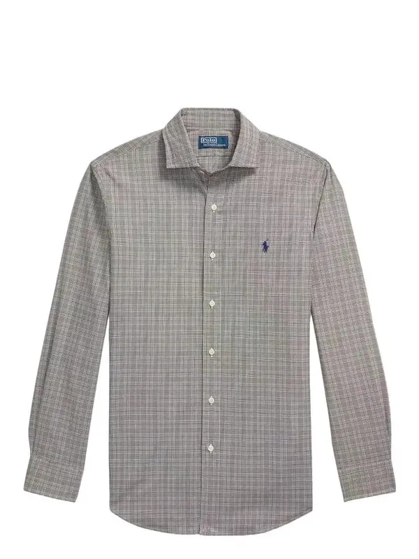 Polo Ralph Lauren Custom Fit Checked Poplin Shirt - Grey