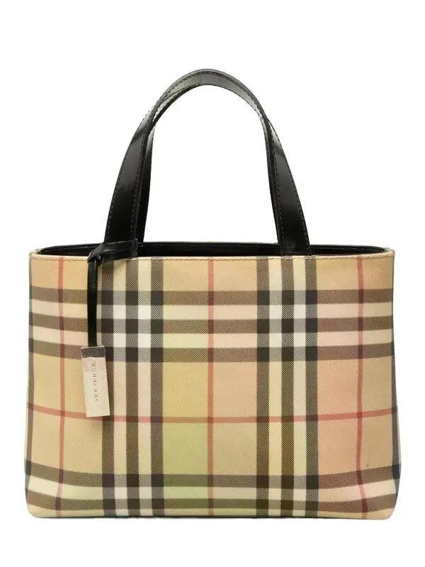 Burberry Coated Canvas Handbag - Neutrals