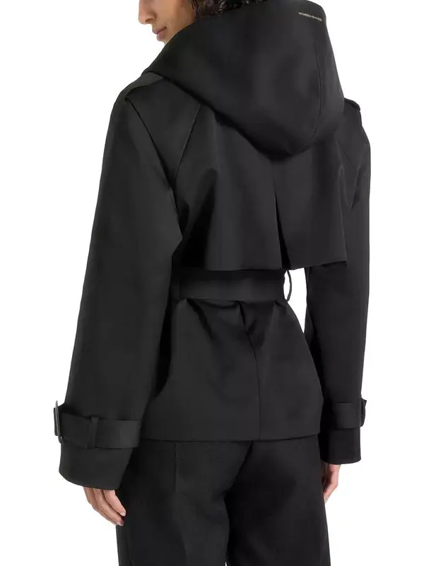 Manière De Voir Maniere De Voir Kassidy Hooded Double-breasted Wool-blend Trench Coat - Black