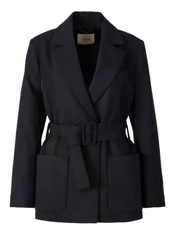 Dorothee Schumacher Refreshing Ambition Belted Notch-lapel Jacket - Blue