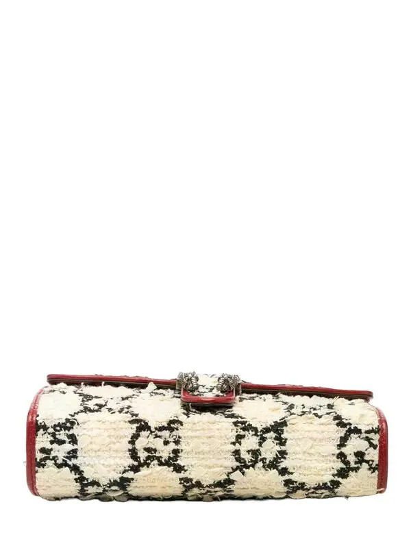 Gucci Gg Tweed Dionysus Wallet On Chain Crossbody Bag - White