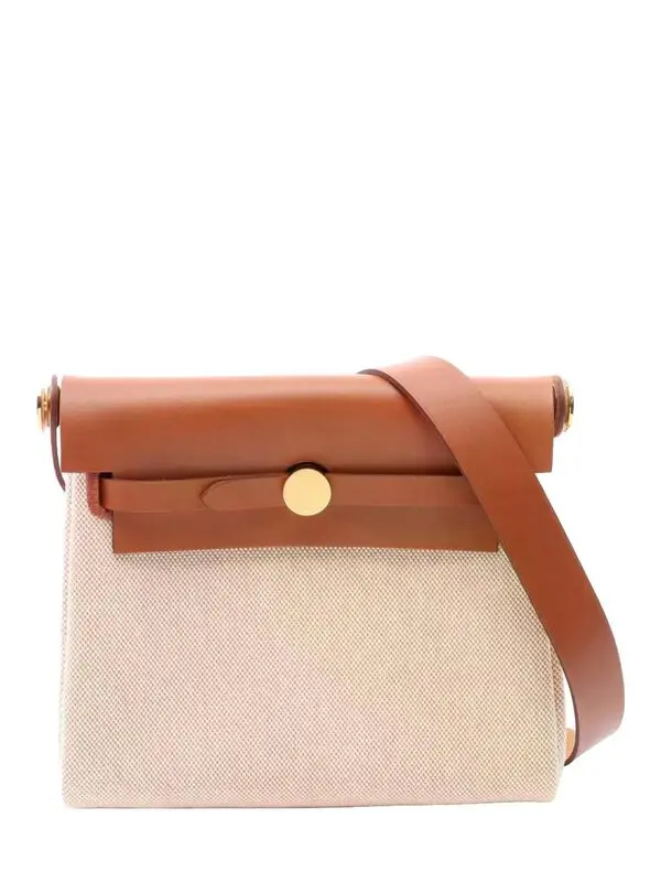 Hermès Military Toile And Vache Hunter Herbag Zip 20 Crossbody Bag - Neutrals