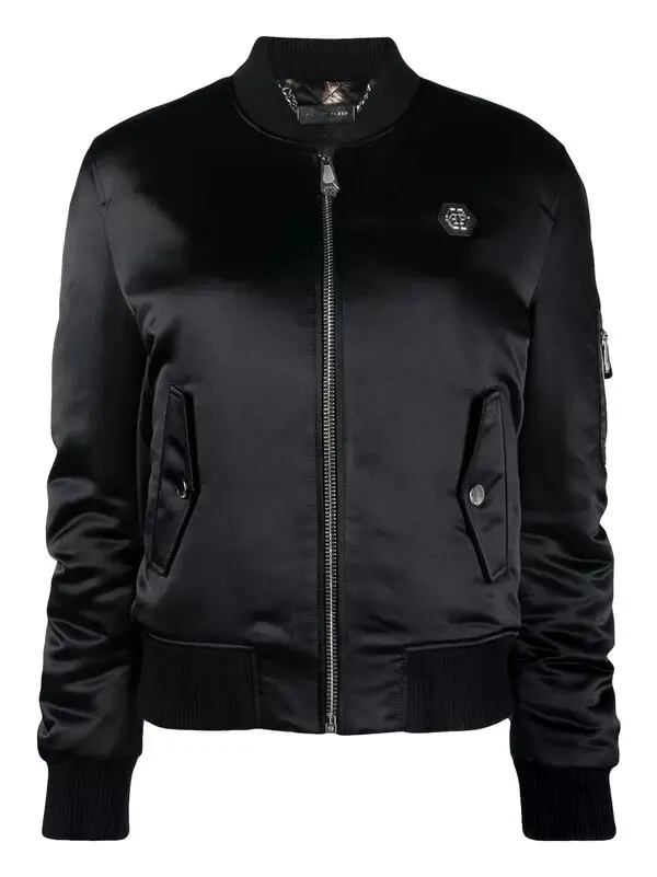 Philipp Plein Logo-plaque Bomber Jacket - Black