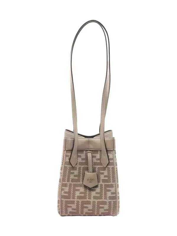 Fendi Mini Ff Denim Origami Shoulder Bag - Neutrals