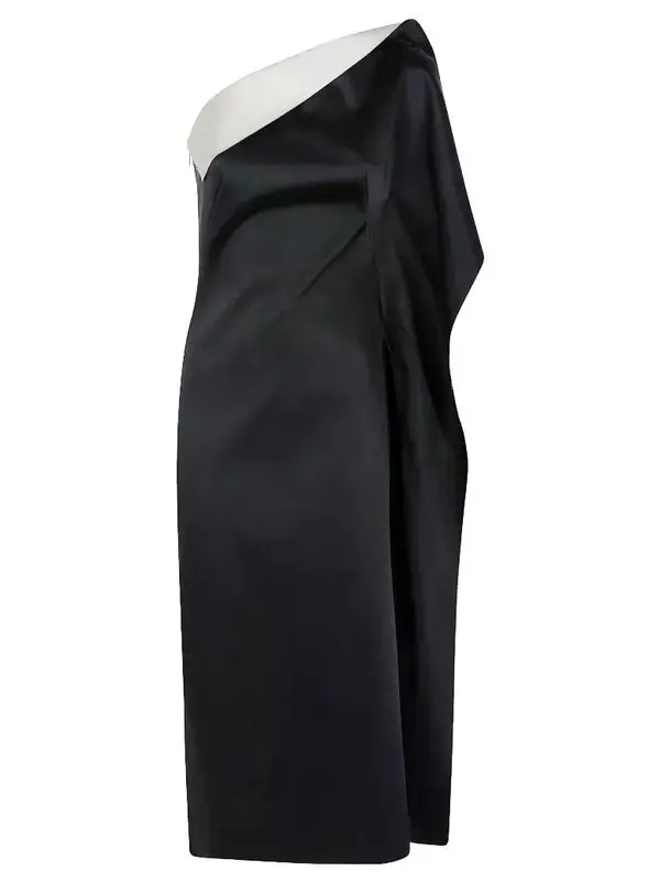 RÓHE One-shoulder Draped Midi Dress - Black