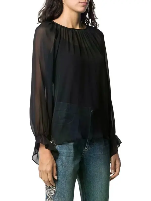 Philipp Plein Poet-sleeve Blouse - Black