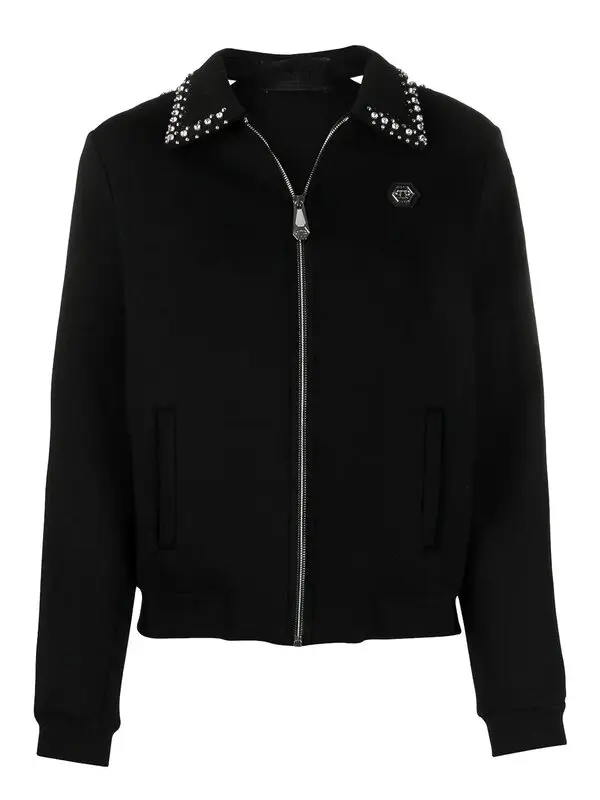 Philipp Plein Embellished Bomber Jacket - Black