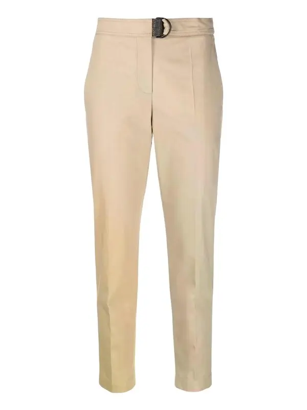 Brunello Cucinelli Cropped Slim-fit Trousers - Neutrals