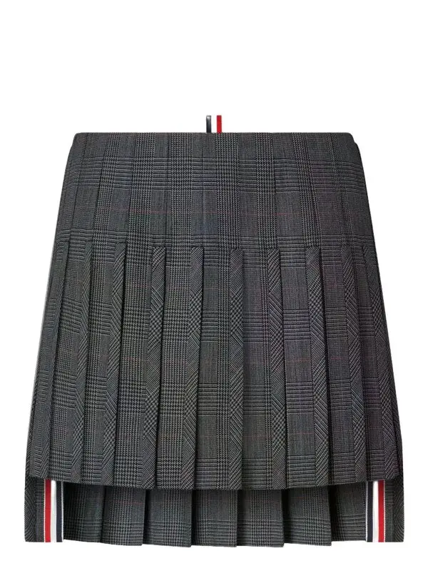 Thom Browne High Twist Wool Pleated Mini Skirt - Grey