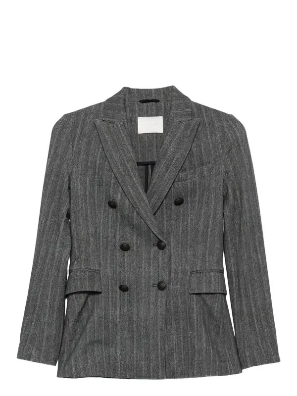CIRCOLO 1901 Double-breasted Pinstripe Blazer - Grey