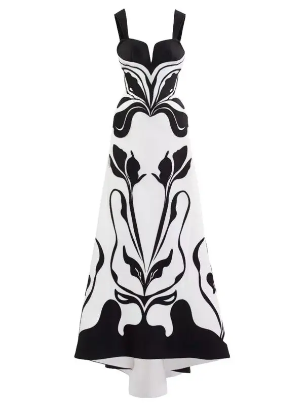 SAIID KOBEISY Laser Cut Scuba Maxi Dress - White