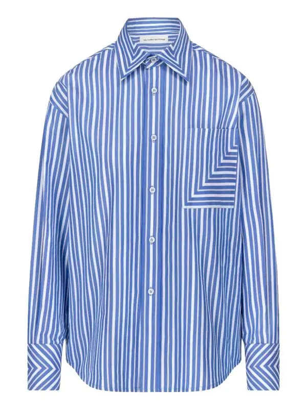 Victoria Beckham Striped Pocket-detail Shirt - Blue