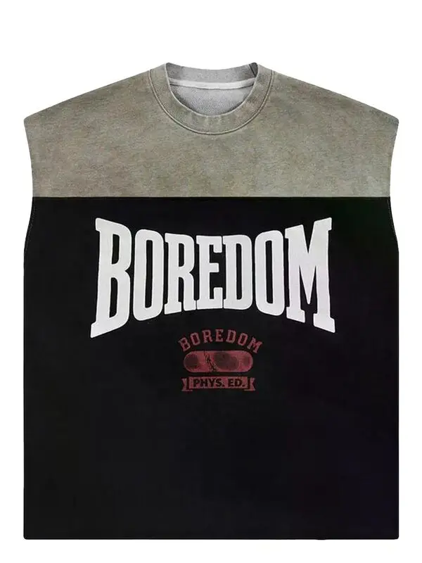 BOREDOM KILLS Boxer Cut-off Sweater - Black
