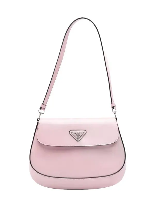 Prada Spazzolato Leather Cleo Flap Shoulder Bag - Pink