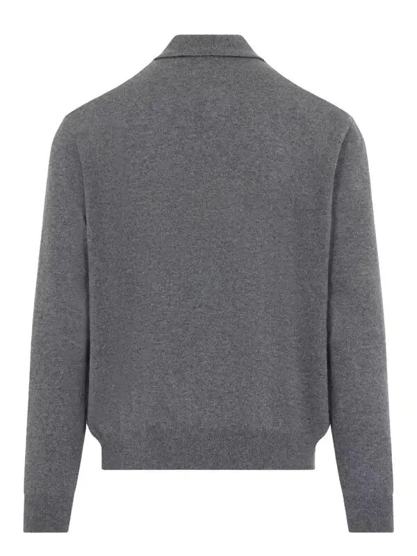 Ralph Lauren Purple Label Cashmere Polo Sweater - Grey