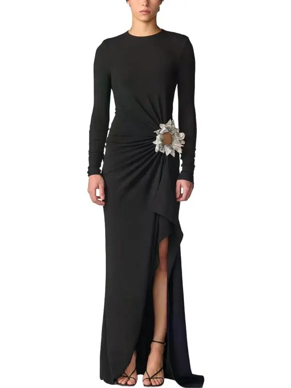 Monse Draped Cutout Maxi Dress - Black