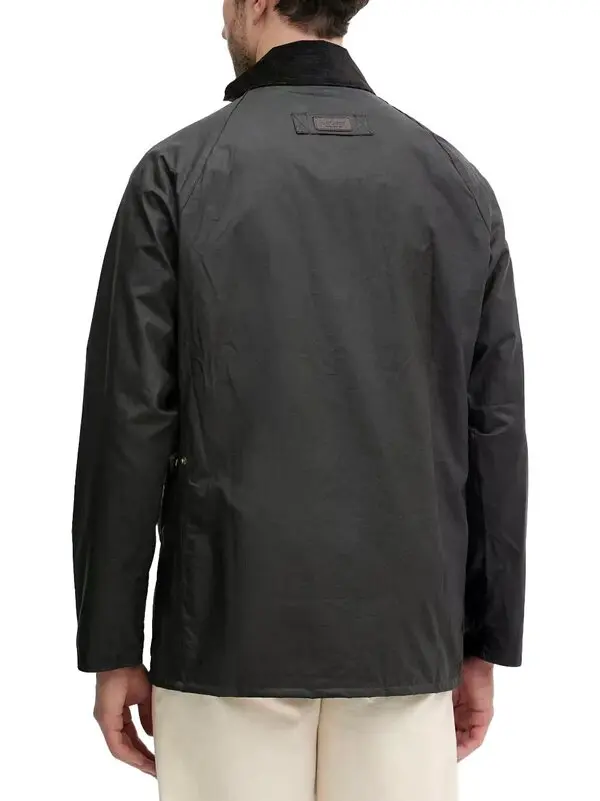 Barbour Stratford Waxed Cotton Jacket With Corduroy Collar - Green