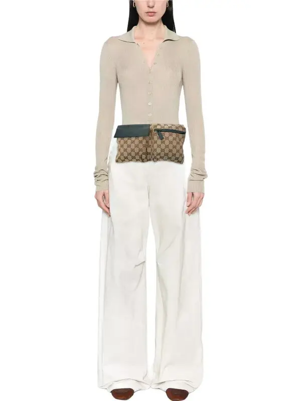 Gucci Gg Canvas Web Double Pocket Belt Bag - Neutrals