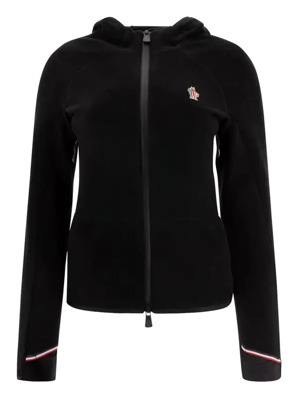 Moncler Logo-patch Fleece Jacket - Black