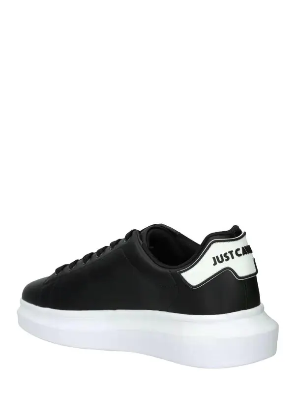 Just Cavalli Logo Print Lace Up Sneakers - Black