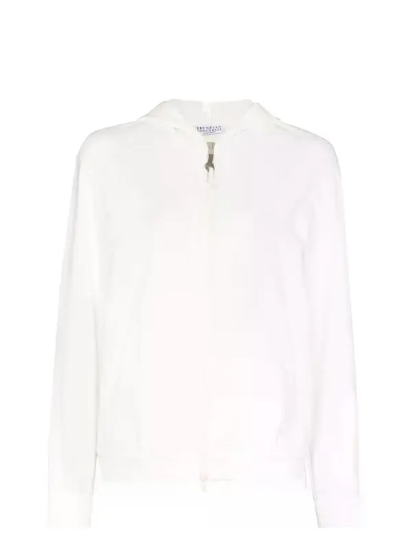Brunello Cucinelli Two-way Zip-up Hoodie - White