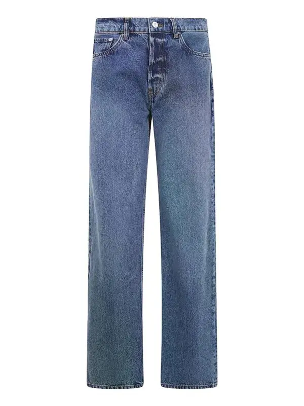 ANINE BING Hugh Wide Leg Jeans - Blue