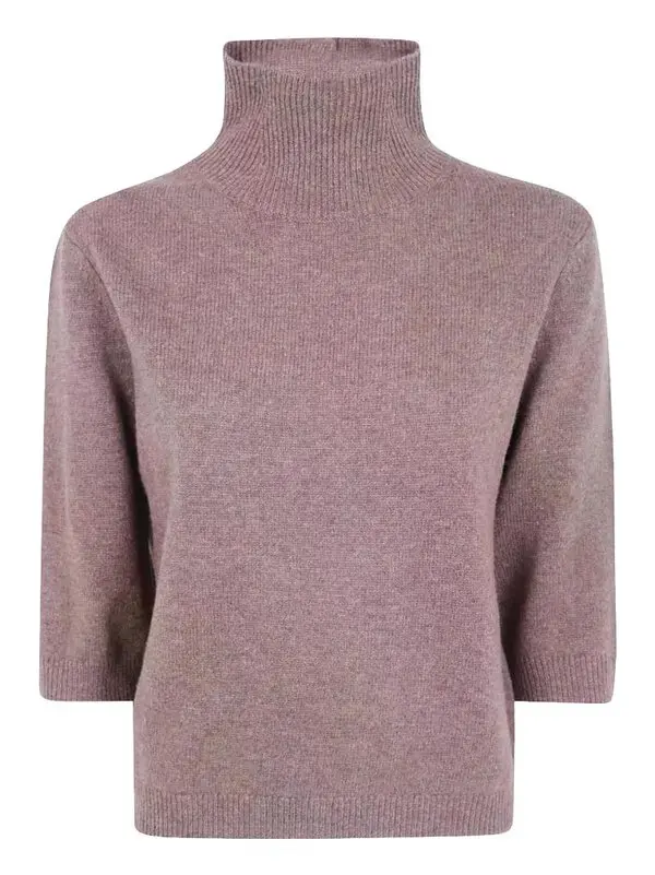 JCSOPHIE Roll-neck Short-sleeve Knit Sweater - Pink
