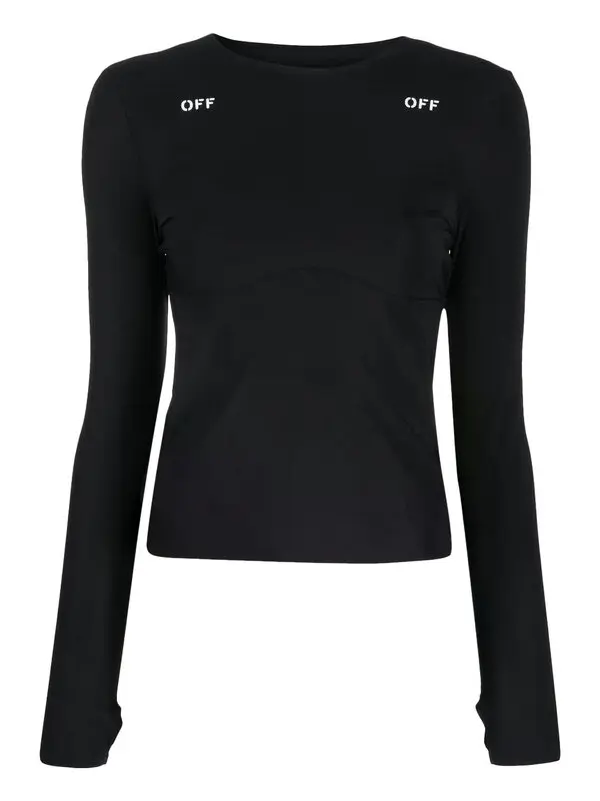 Off-White Long-sleeve Logo Top - Black