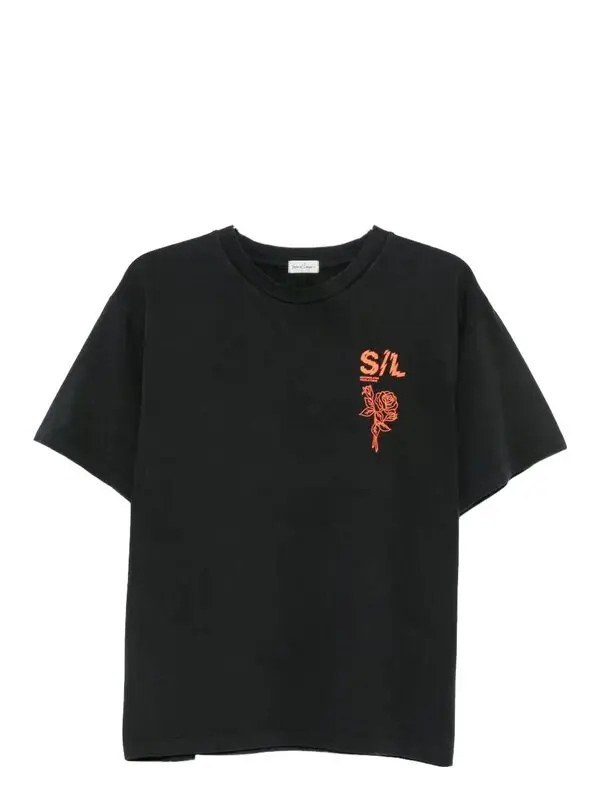 SECOND / LAYER Graphic-print T-shirt - Black