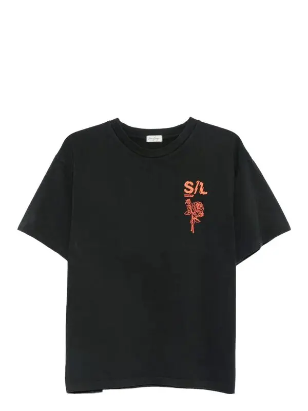 SECOND / LAYER Graphic-print T-shirt - Black