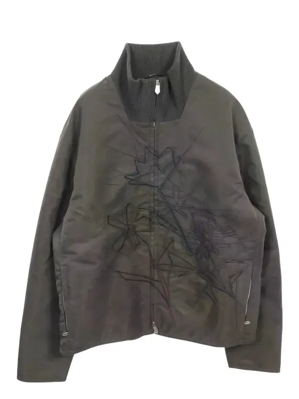 Hermès Embroidered Zip-up Bomber Jacket - Grey