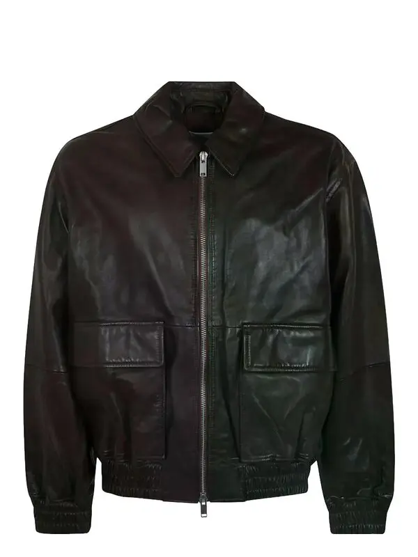 Studio Nicholson Piston Leather Jacket - Brown
