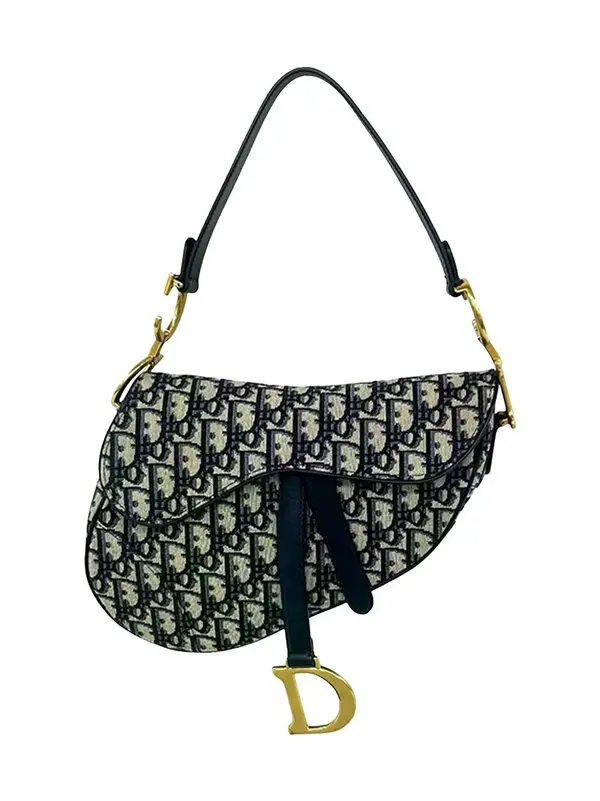 Dior Oblique Canvas Saddle Bag Shoulder Bag - Blue