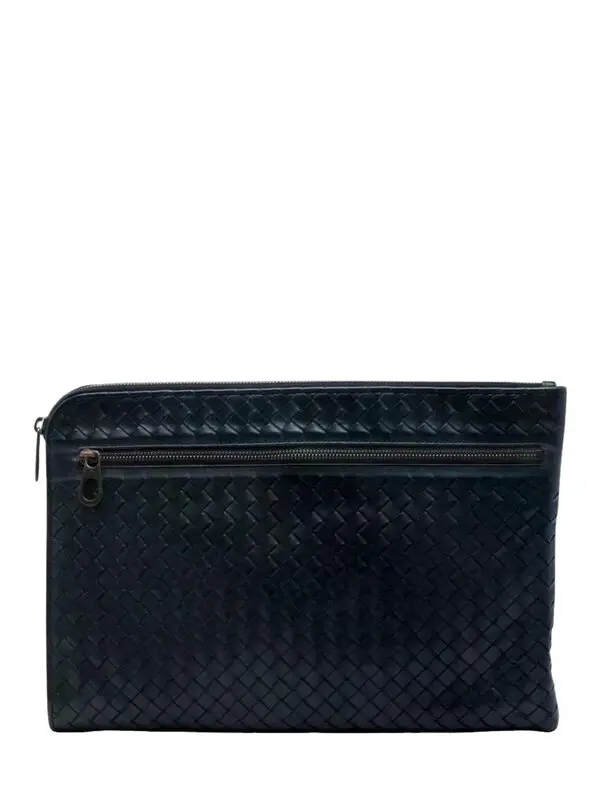 Bottega Veneta Woven Nappa Leather Clutch Bag - Blue