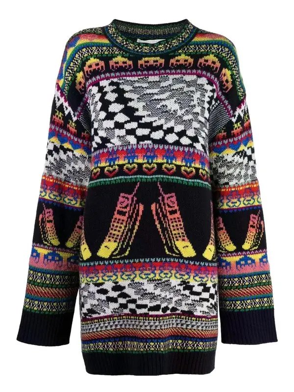 Stella McCartney Oversized Intarsia Knit Jumper - Black