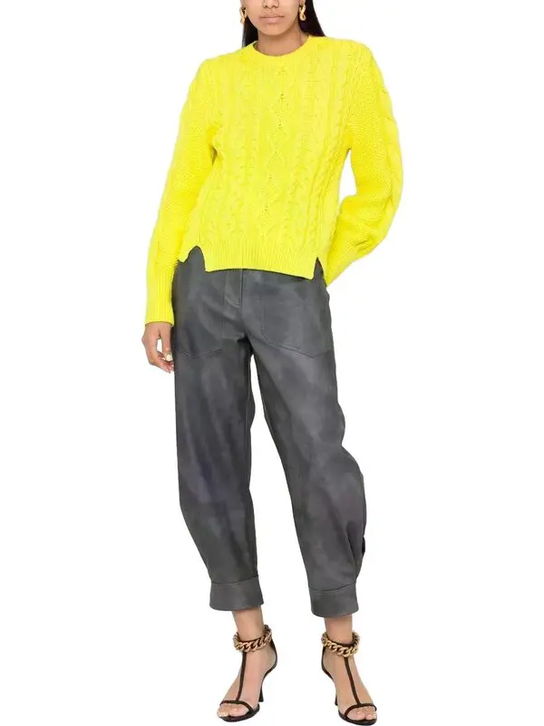 Stella McCartney Aran Knit Cropped Jumper - Yellow