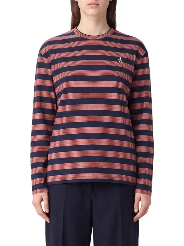 JIL SANDER Striped Long-sleeve Cotton T-shirt With Embroidered Logo - Multicolor