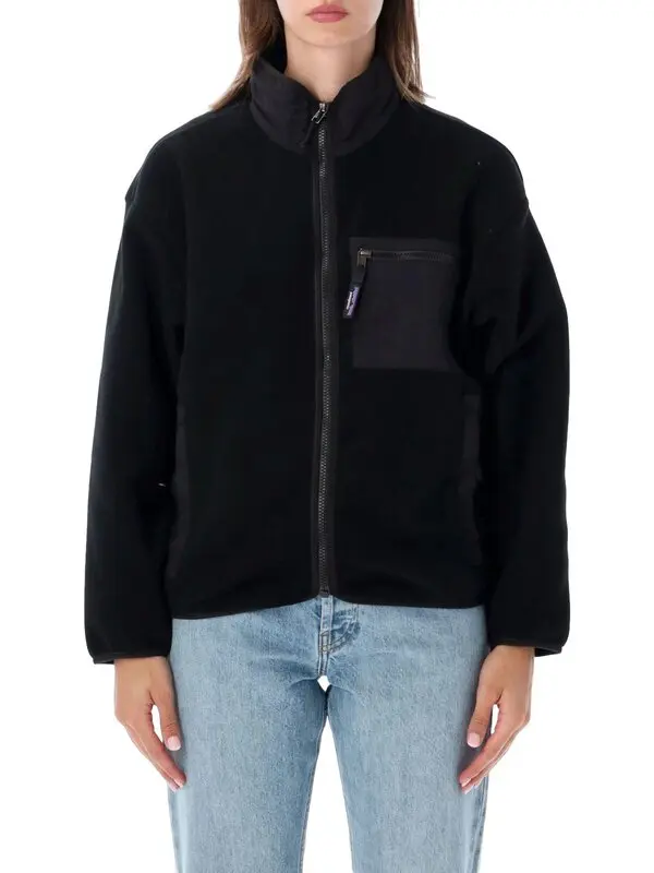 Patagonia Synchilla® High-neck Fleece Jacket With Patch Pockets - Black