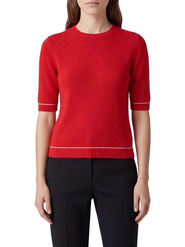Fabiana Filippi Ribbed Jumper With Contrast Trim - Red