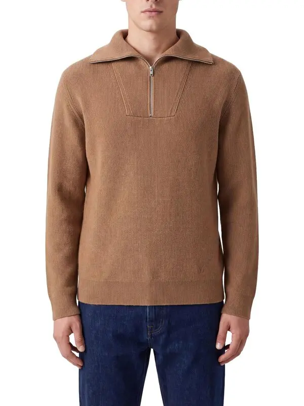 Valentino Garavani Cotton Half-zip Sweater - Cocoa