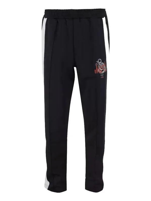 Just Cavalli Pantaloni Tuta Logo-print Side-stripe Track Pants - Black