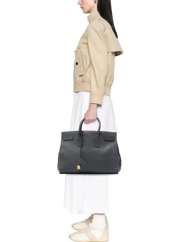 Saint Laurent Sac De Jour Large Smooth Calfskin Tote Bag - Grey