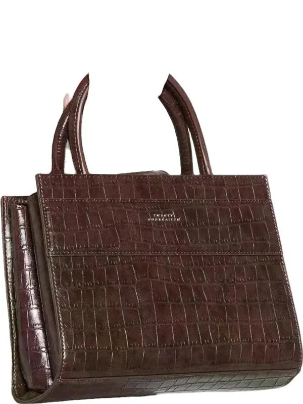 TWENTY FOURHAITCH Serane Crocodile-effect Shoulder Bag - Brown