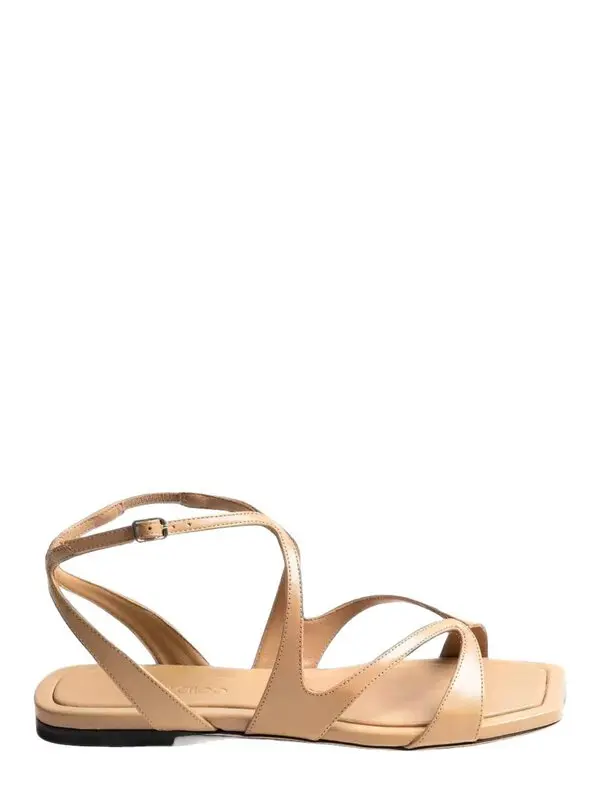JIMMY CHOO Ayla Leather Sandals - Neutrals
